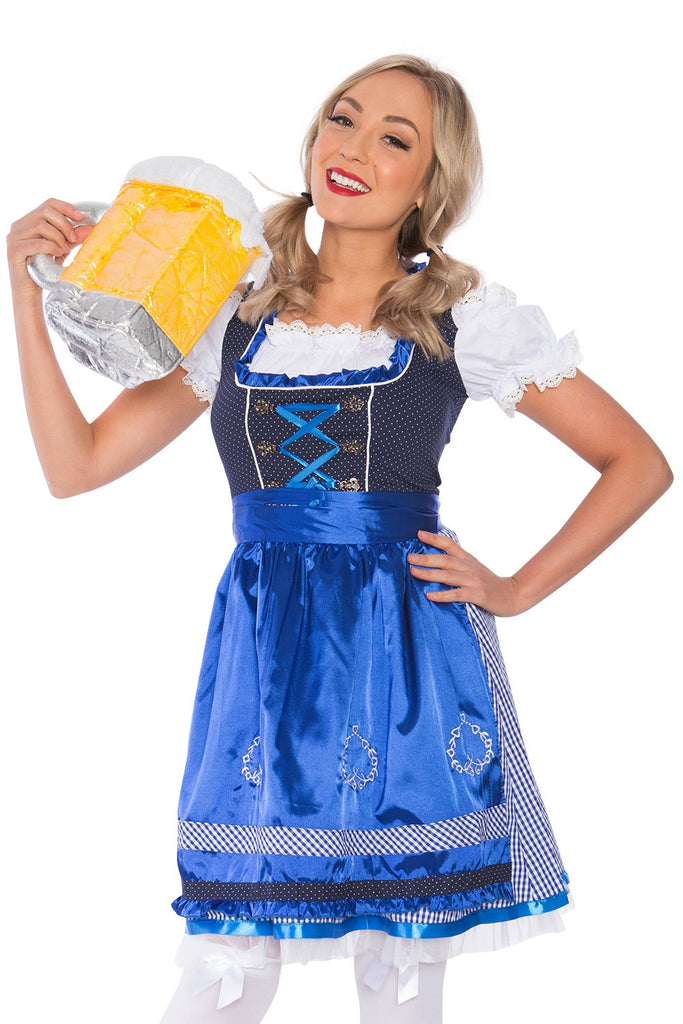 Bar Maid Costume Women's Blue Oktoberfest Costume - German Beer Maid ...